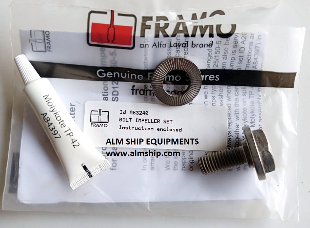 BOLT IMPELLER SET A83240 FOR FRAMO SD125/SD150 | ALM SHIP EQUIPMENTS